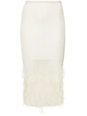 Patrizia Pepe Feather-detailing Midi Skirt