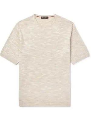 LORO PIANA Neutral Linen & Silk T-Shirt