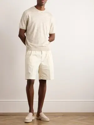 Loro Piana Neutral Linen & Silk T-shirt