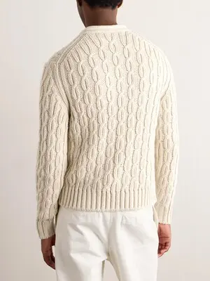 Loro Piana Slim-fit Cable-knit Cotton Cardigan