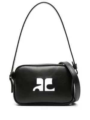 COURREGES Logo-appliqué Leather Shoulder Bag