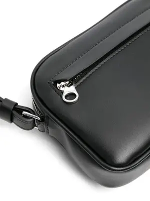 COURREGES Logo-appliqué Leather Shoulder Bag