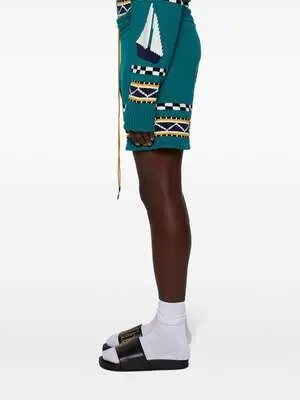 Rhude Bateau Intarsia-knit Shorts - Green