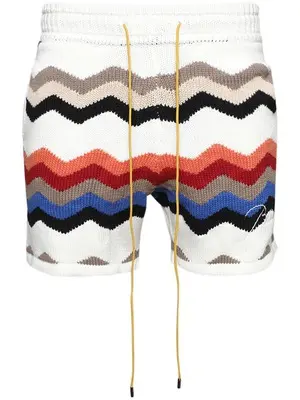 Rhude Cyril Intarsia-knit Shorts - White