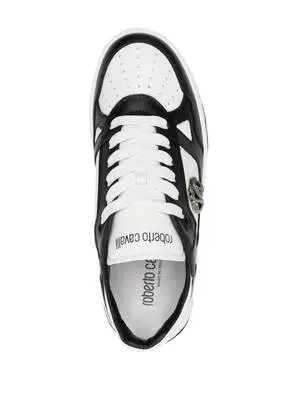 Roberto Cavalli Rc Plaque Leather Sneakers