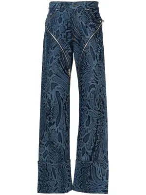 Mugler Raw Edge Hem Jeans For Women