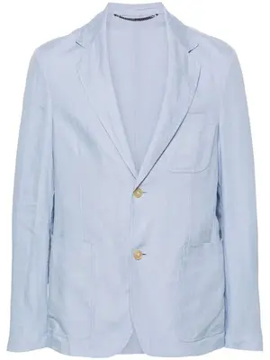 Canali Single-breasted Linen Blazer - Blue