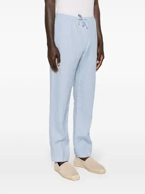 Canali Mid-rise Tapered Linen Trousers