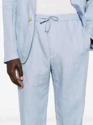 Canali Mid-rise Tapered Linen Trousers