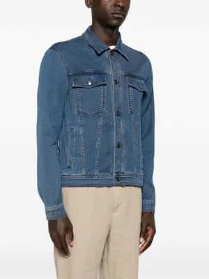 Canali Classic-collar Denim Jacket