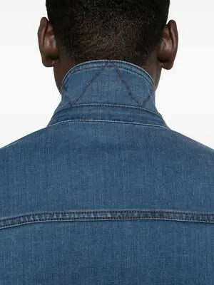 Canali Classic-collar Denim Jacket