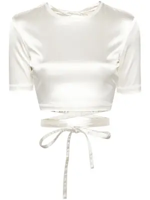 PATOU Open-back Satin T-shirt - White