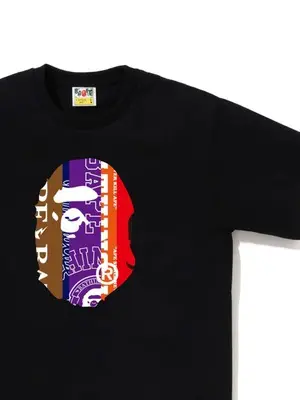 A BATHING APE Fans Scarf Ape Head Cotton T-shirt - Black