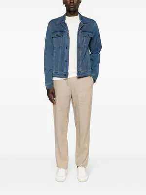 Canali Mid-rise Tapered Linen Trousers