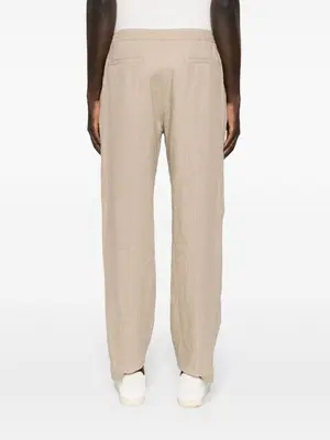 Canali Mid-rise Tapered Linen Trousers