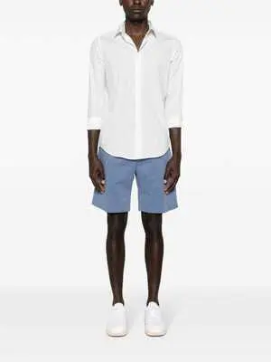 Canali Mid-rise Chino Shorts - Blue