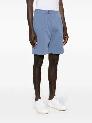 Canali Mid-rise Chino Shorts - Blue