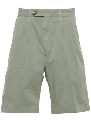Canali Mid-rise Chino Shorts - Green