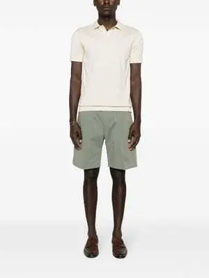 Canali Mid-rise Chino Shorts - Green