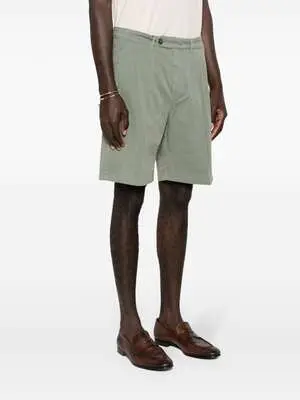 Canali Mid-rise Chino Shorts - Green