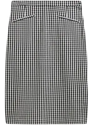 AGNÈS B. Gingham Cotton-blend Midi Skirt