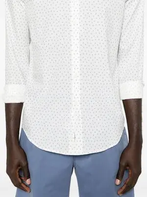 Canali Leaf-print Cotton Shirt