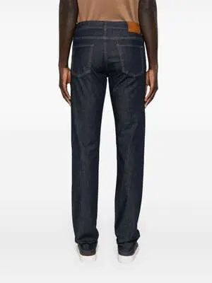 Canali Slim-cut Denim Pants - Blue
