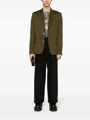 Balmain Cotton Single-breasted Blazer - Green