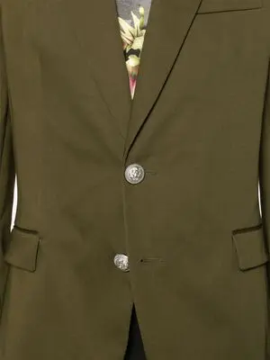 Balmain Cotton Single-breasted Blazer - Green