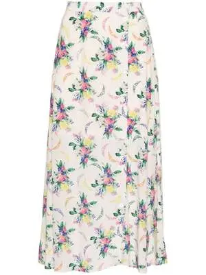 Zadig&Voltaire June Floral-print Midi Skirt - Neutrals