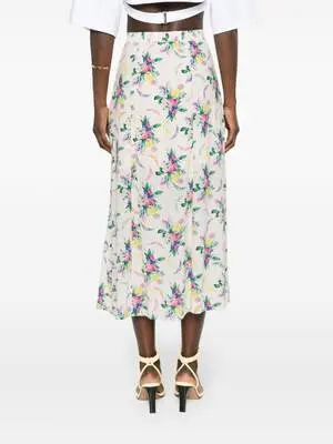 Zadig&Voltaire June Floral-print Midi Skirt - Neutrals