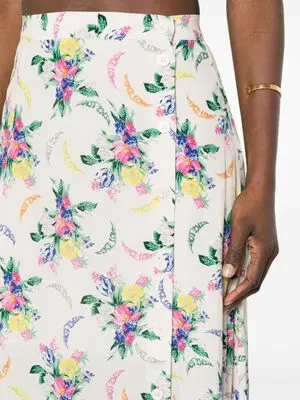 Zadig&Voltaire June Floral-print Midi Skirt - Neutrals