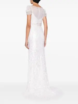 Jenny Packham Sungem Sequin-embellished Gown - Neutrals