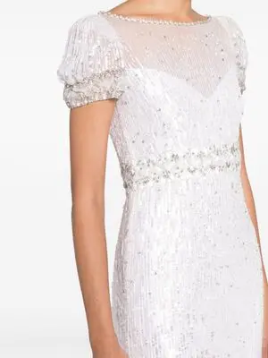 Jenny Packham Sungem Sequin-embellished Gown - Neutrals