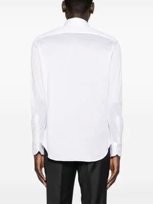Canali Spread-collar Cotton Shirt - White