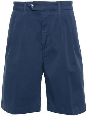 Canali Mid-rise Chino Shorts - Blue