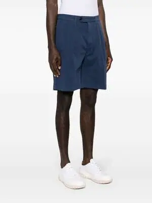 Canali Mid-rise Chino Shorts - Blue