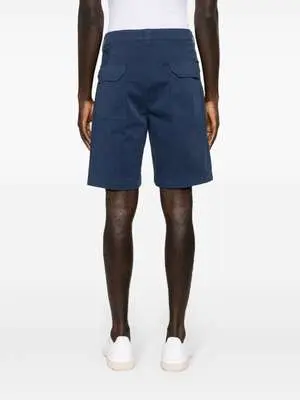Canali Mid-rise Chino Shorts - Blue