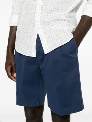 Canali Mid-rise Chino Shorts - Blue