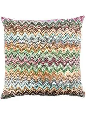 Missoni Jarris Zigzag-pattern Cushion - Brown