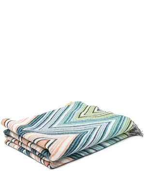Missoni Zigzag-design Blanket - Green