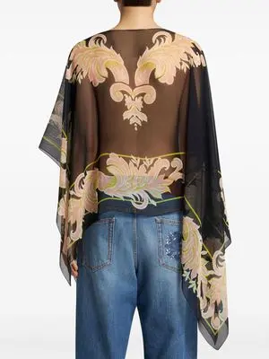 Etro Venus-print Silk Poncho