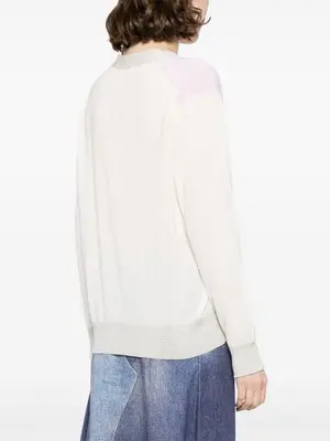 Maison Kitsuné Logo-appliqué Colour-block Cardigan - Pink