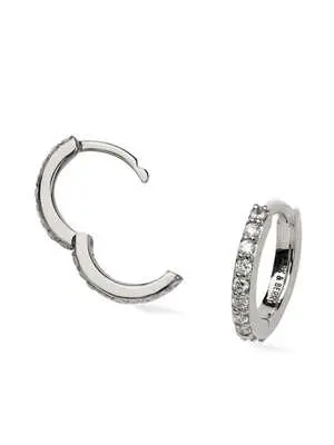 LARK & BERRY 14kt White Gold Modernist Hoop Earring - Silver