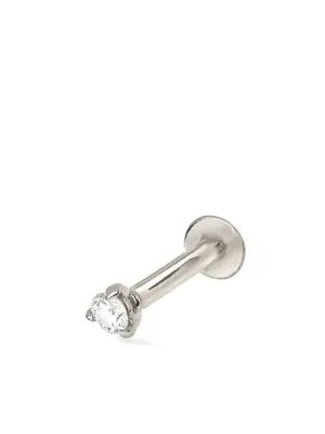 LARK & BERRY 14kt White Gold Diamond Stud Earring - Silver