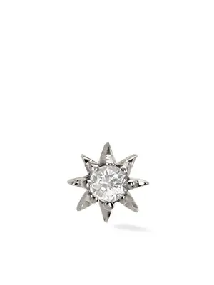 LARK & BERRY 14kt White Gold Interstellar Starburst Diamond Earring - Silver