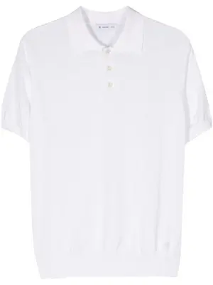 MANUEL RITZ Logo-embroidered Fine-knit Polo Shirt