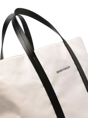 Emporio Armani Logo-plaque Cotton Tote Bag