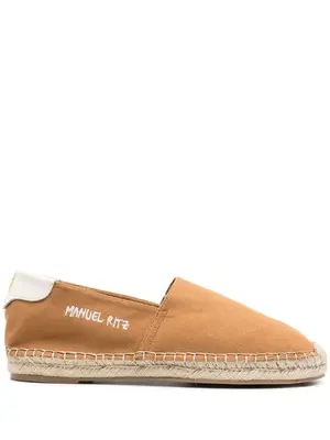 MANUEL RITZ Logo-embroidered Canvas Espadrilles