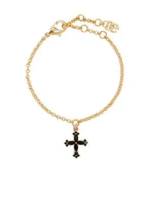 Dolce & Gabbana Cross-charm Rolo-chain Bracelet - Gold